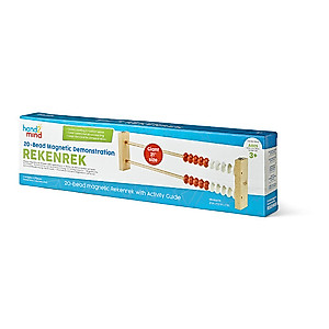 hand2mind 20-Bead Giant Magentic Rekenrek Demonstration Abacus, Colored Abacus for Math, Wooden Counting Math Manipulatives, Bead Counters for Math, Learn Counting and Numbers (Set of 1)