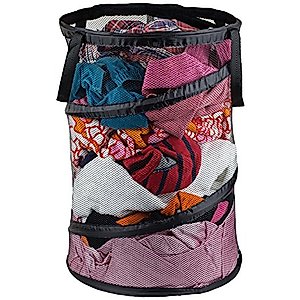 Greenco, Heavy Duty, Space Saver, Folding Pop-up Portable Mesh Laundry Hamper, High Capacity and Super Lightweight (Black)