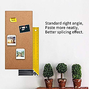 Cork Bulletin Board 17"x8" - 1/2" Thick Cork Board Tiles Frameless Cork Tiles, Self-Adhesive Corkboards Wall Decor with a Box Bonus Pushpins (6pack) for Office, School and Home