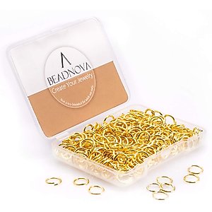 BEADNOVA 8mm Open Jump Rings Gold Jump Rings for Jewelry Making and Keychains (300Pcs)