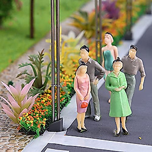 100 Pieces P50 Tiny People Figurines Set 1:50 Scale Model Train People Hand Painted Model Trains Architectural O Gauge Painted Figures for Miniature Scenes