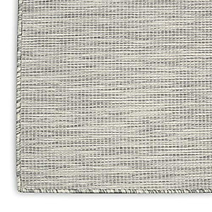 Nourison Positano Indoor-Outdoor Light Grey 8' x 10' Area Rug, Easy Cleaning, Non Shedding, Bed Room, Living Room, Dining Room, Backyard, Deck, Patio (8x10)