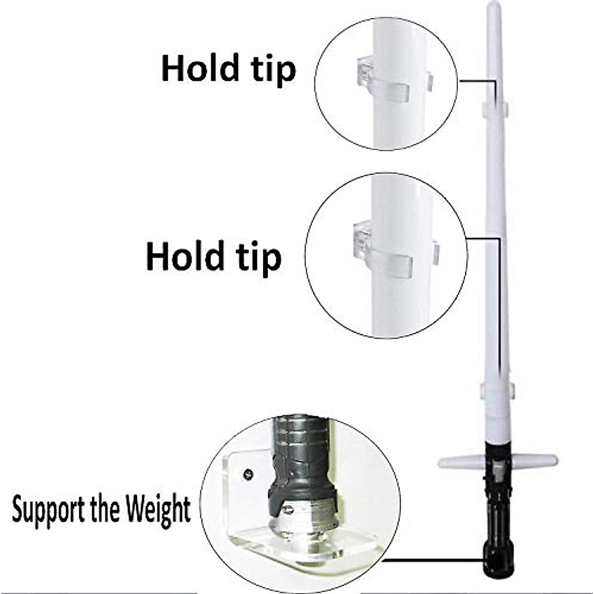 MANNIFEN 2 Pack Universal - Clear Acrylic Rack - Lightsaber Wall Mount Lightsaber Wall Shelf Saber Lightsaber Lightsaber Wall Bracket