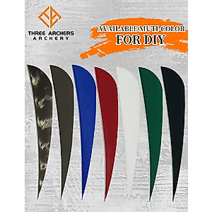 THREE ARCHERS 40 PK Arrow Feather Fletching 4” Nature Turkey Feather for Archery DIY Arrows (red)