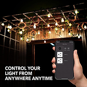 BN-LINK Smart Wi-Fi Plug Outlet, Remote Control by App, Compatible with Alexa and Google Assistant, Weatherproof, Requires 2.4 GHz Wi-Fi, ETL Listed