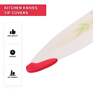 UPKOCH 30Pcs Knife Blade Tip Protector Knife Tip Guards Plastic Knife Point Cover Blade Tip Sleeves Kitchen Knifehead Guard for Kitchen Dining Injuries Red