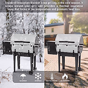 Stanbroil BBQ Grill Thermal Insulation Blanket Replacement for Traeger BAC346 - Compatible with Traeger Tailgater and Junior 20 Series Models
