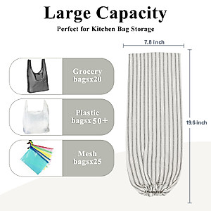 TOGETRUE Plastic Bag Holder, Wall Mount Grocery Bag Holder, Reusable Trash Bag Organizer for Home Kitchen Pantry Decor (Gray)