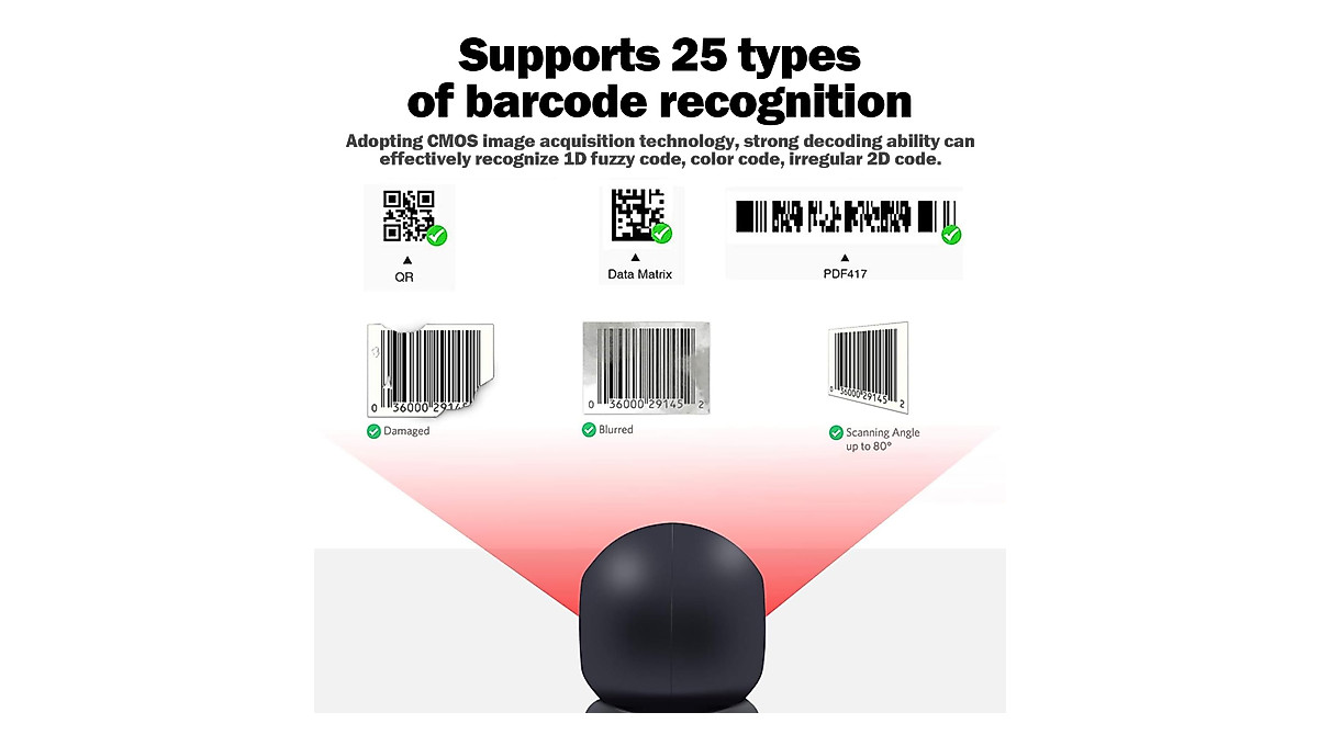 Boost Efficiency with Hands-Free 1D/2D Desktop Barcode Scanner