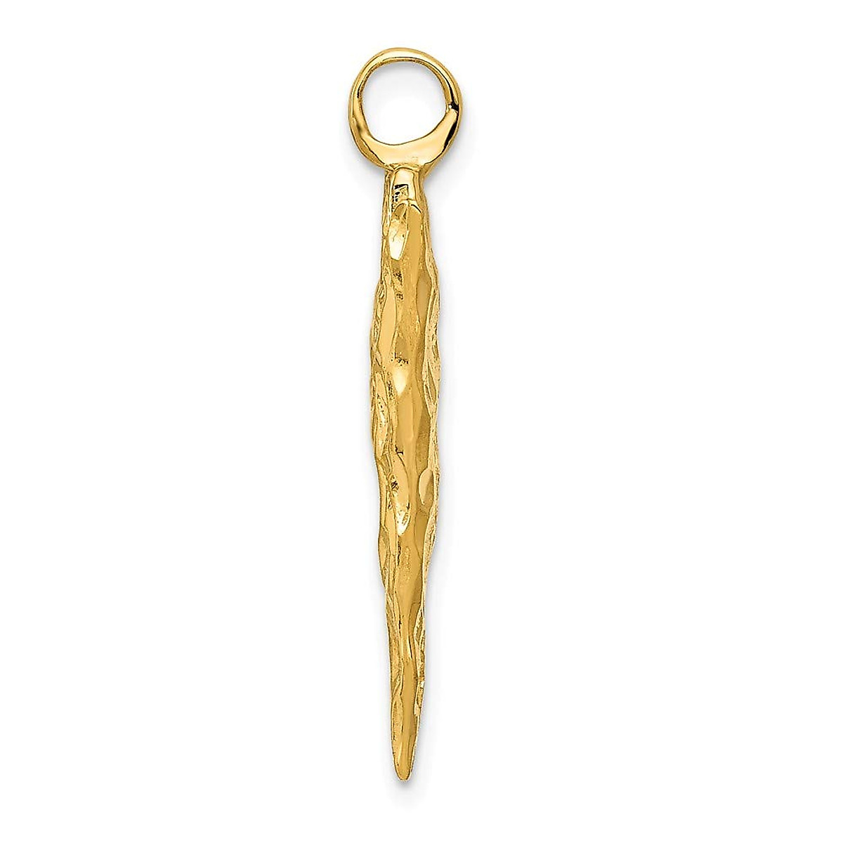 Solid 14k Yellow Gold Arrow Head Charm Pendant - 31mm x 14mm