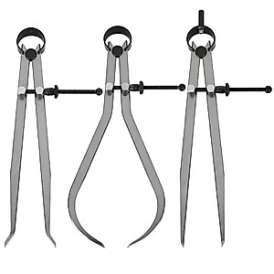 3 Piece Spring Caliper / Divider Set, 8 inches Inside Spring Outside Divider Caliper Set, Calipers Measuring Tool for Wood Turning Lathe Projects