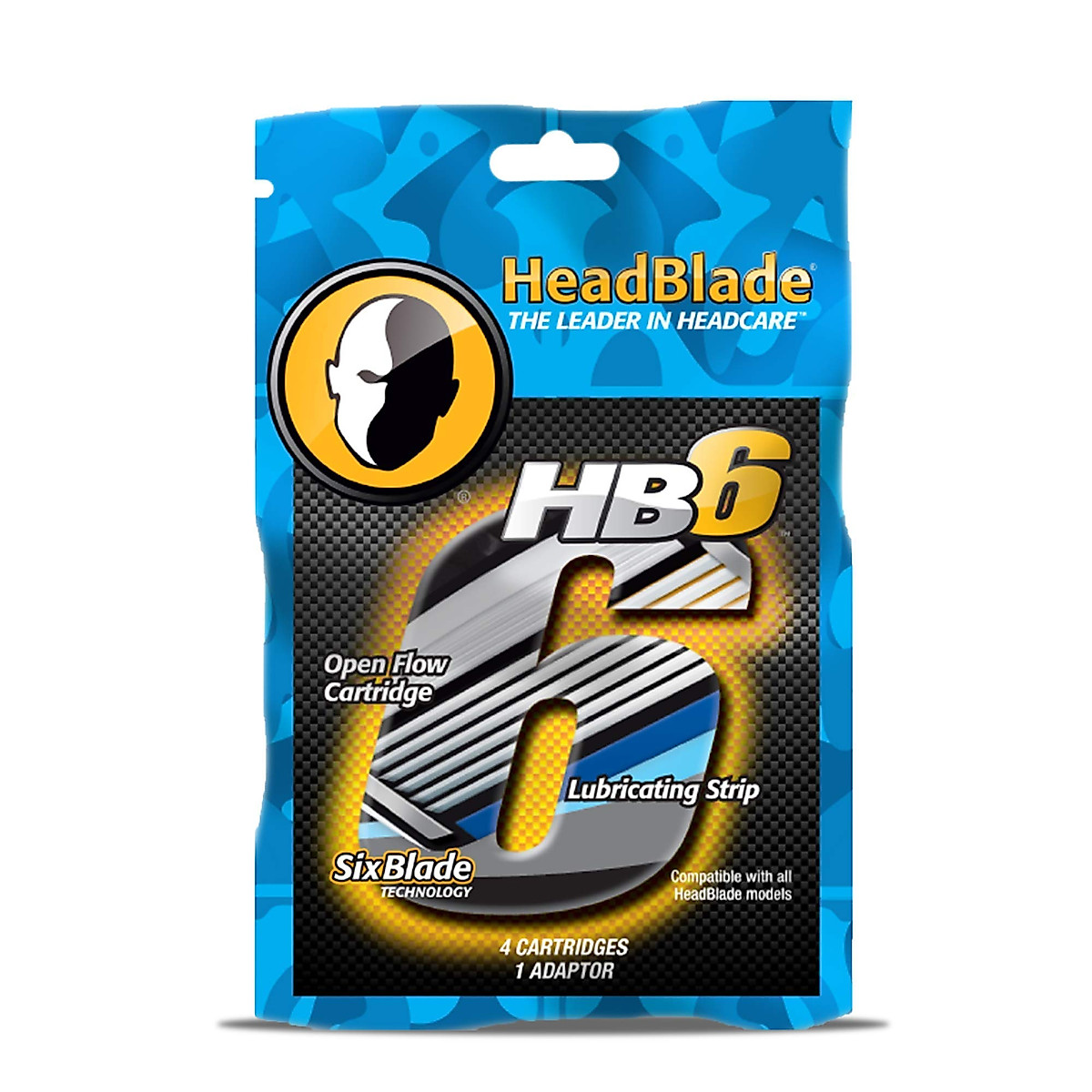 HeadBlade ATX Razor & HB6 Refill Shaving Razor Blades (4 Blades)