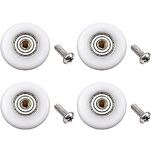 Atoplee 4 pcs Shower Door Rollers Runners Wheels - Replacement Part Bathroom Glass Door Runner Sliding Shower Door Roller Wheel (Roller Diameter 19mm)