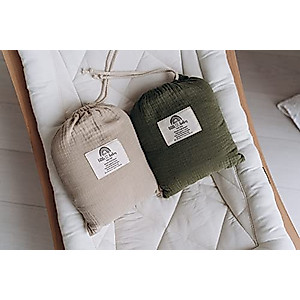 Little Babes 100% Organic Cotton Muslin Crib Sheet | Soft Fitted Crib Sheet for Standard Crib Mattress or Toddler Mattress | Breathable Sheets |Neutral Crib Sheets| Included: Bunny Comforter| Cream