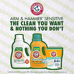 Arm & Hammer Sensitive Skin Free & Clear, 107 Loads Liquid Laundry Detergent, 144.5 Fl oz