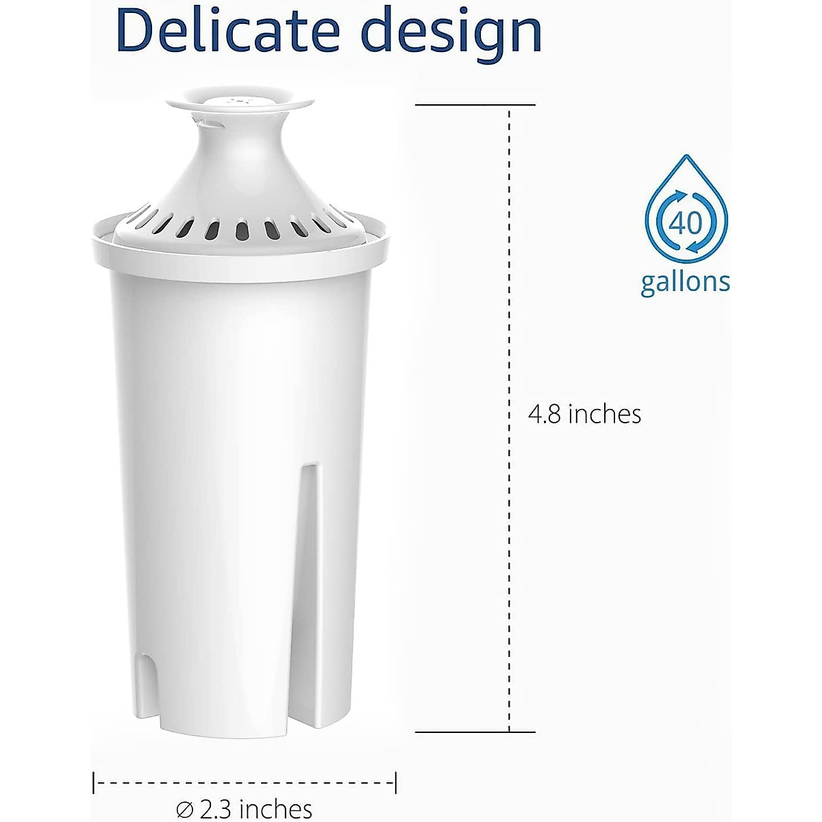 Waterdrop Replacement for Brita® Filters, Pitchers, Dispensers, NSF Certified Pitcher Water Filter, Brita® Classic OB03, Mavea® 107007, 35557, and More, Pack of 6