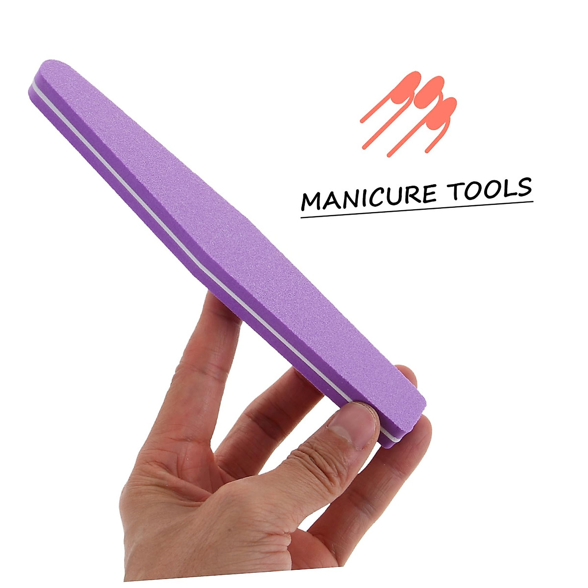 FOMIYES 10pcs Nail File Emery Board Natural Sponge Trim Buffing Block Manicure Buffing File Nail Buffer File Nail File Buffer Nail Buffer Block Grit Purple Newborn Pedicure