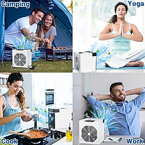 Portable Air Conditioner, Upgraded Mini Personal Anti-leakage Water Ice Cooling Air Cooler Fan with 3 Speeds, Small for Room Bedroom Office Home Tent