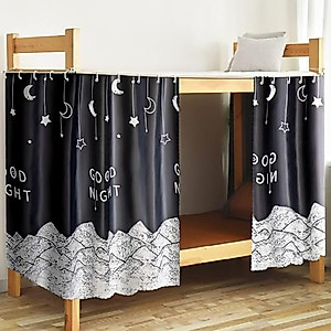 XGOPTS Bottom Bunk Bed Curtains Privacy Curtains Breathable Dustproof Single Bed Blackout Curtains Privacy Cloth Panels Underbed Loft Bed Canopy Tent Curtain Shading Drapes for Dorm