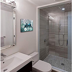 Mofutinpo Bathroom Teal Decor Dream Tractors Dandelion Canvas Wall Art Farmhouse Room Decor for Bedroom Walls Aesthetic House Wall Decor 12x16 inches