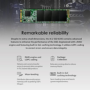 Transcend 120GB MTS820S M.2 2280 SATA3 SSD, Internal Solid State, Compatible with Laptop & PC Desktop - TS120GMTS820S