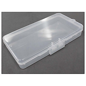 BIN BUDDY (2 pack 7" (17.8 cm) Long Single Compartment Storage Box | Clear Plastic | Double Front Clasp | Loop for Hanging | Multi-Utility Organizer
