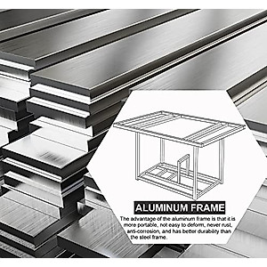 OAKVILLE FURNITURE 44 in Propane Fire Pit Table, 50000 BTU Rectangular Outdoor Gas Fire Pit, Brown Wicker Aluminum Tabletop in Tempered Fire Glass for Outside Patio Garden, Backyard