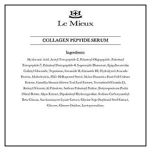 Le Mieux Collagen Peptide Serum - Concentrated, Creamy Anti Aging Face Serum with Skin Contouring Peptides & Moisturizing Hyaluronic Acid, No Parabens or Sulfates (1 oz / 30 ml)