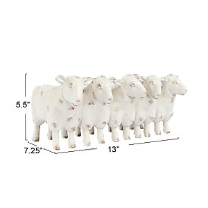 Creative Co-Op Farmhouse Resin Sheep Planter, White, EC0260