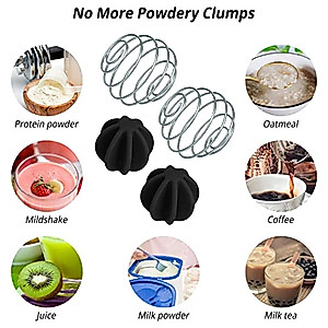 Shaker Balls Shaker Bottle Ball Replacement Milkshake Protein Powder Whisk Ball for Shaker Cup Bottle (4 Pcs Stainless Steel+ Black Plastic)