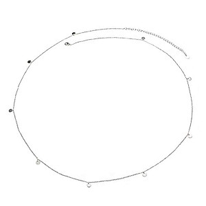 Sllaiss 925 Sterling Silver Belly Waist Chain Body Jewelry for Women Beach Bikini Belly Silver Chain Belt