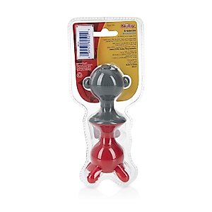 Nuby Silly Monkey Interactive Suction Toys with Built-in Rattle, 2 Piece, Gray/Red