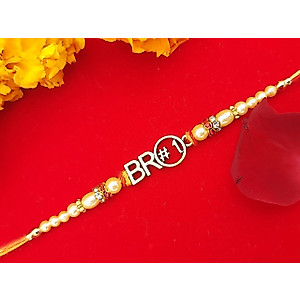 Palak Global Rakhi Bracelet for brother, Unique Design Rakhi for Brother, Bhabhi, Sister, Father and celebration with Family, Raksha Bandhan holy Rakhi. (Rakhi Design Om and Bro, Set of 2, Small)