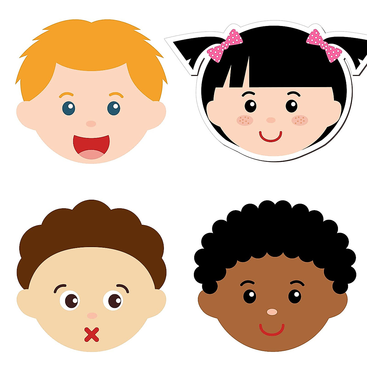 Containlol 100 Pcs Multicultural Faces People Cutouts 5.5 Inch Creative Cut Outs Blank People Shaped Paper Dolls Figures for Kids Crafts Project Early Childhood Education Multicultural Decoration