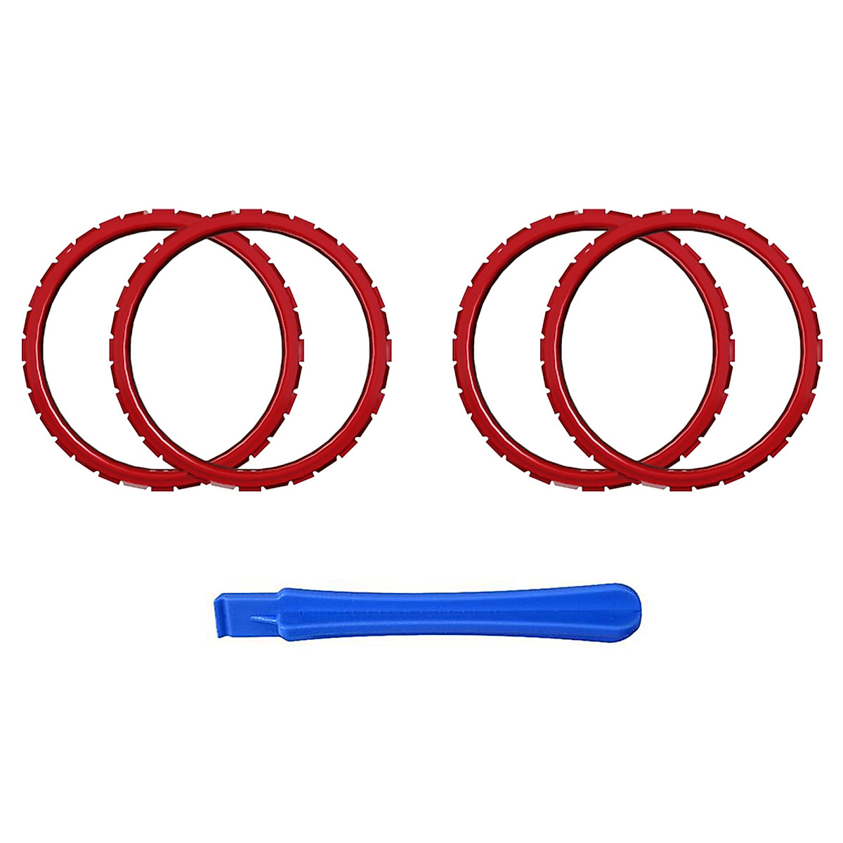 eXtremeRate Scarlet Red Glossy Replacement Accessories for PS5 Controller, Custom Accent Rings for PS5 Controller - Controller NOT Included