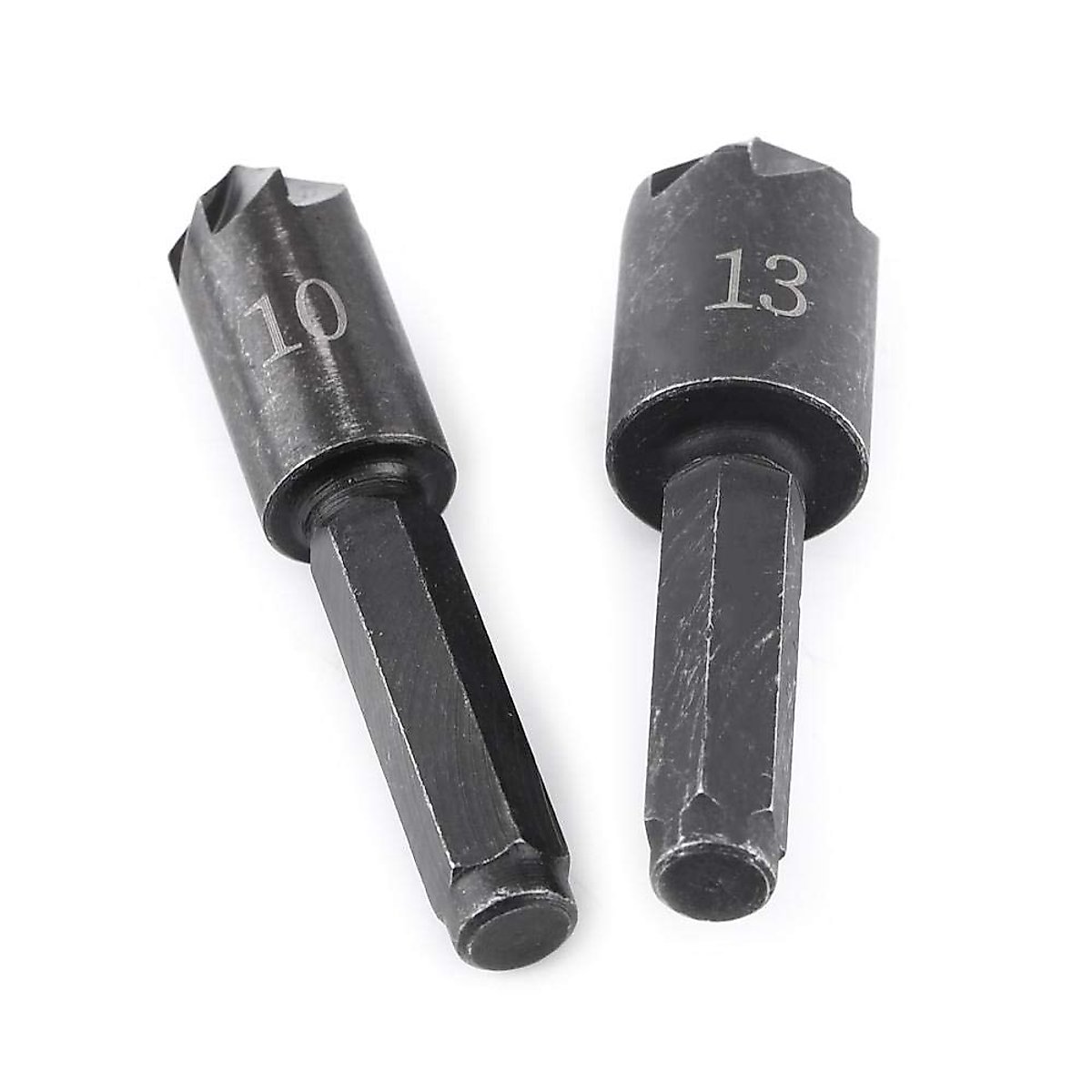 Chamfer Bit,7 Flute 82 Degrees 1/4" Hex Shank High Carbon Steel Countersink Cutter Bits for Wood, Plastic and Other Soft Material(2pcs)