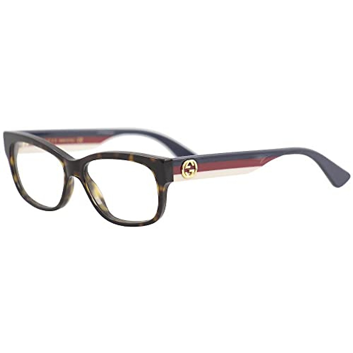 Gucci GG 0278O 002 Havana Plastic Rectangle Eyeglasses 53mm
