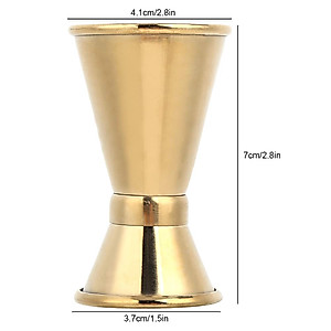 Jigger for Bartending 2pcs, Golden Dual Heads Jigger Stainless Steel Shot Measure Jigger Japanese Style Double Jigger Measuring Tool for Bar, Party, Home(S)