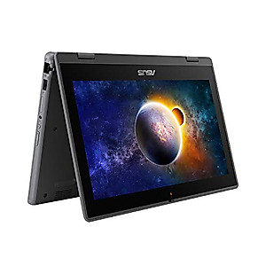 ASUS BR1100 Laptop, BR1100FKA-QE1S-CB, 11.6" HD Touch Screen, Glossy Display, Intel Celeron N4500 Processor, 4GB RAM, 64GB Storage, MIL-STD 810H, TPM 2.0, Windows 10 Pro, Star Grey Bilingual KB
