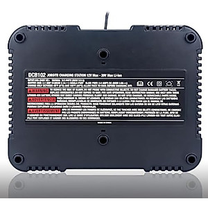 DCB102BP 2-Ports Battery Charger Replace for 12V/20V MAX Jobsite Charging Station DCB102 DCB101 DCB105 DCB112 DCB107 Lithium Battery DCB203 DCB204 DCB206 DCB606 Power Tools