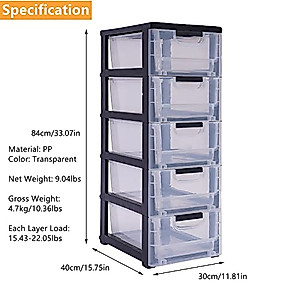 Gdrasuya10 Plastic Drawers Storage Cabinet with 5 Drawers Tall Closet Display Drawers Dresser Organizer for Playroom,Bedroom Furniture,Stackable Vertical Clothes Tower Small Chest Closet