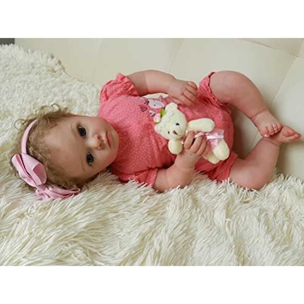 Angelbaby Reborn Realistic Baby Girl Dolls 24inch Pretty Silicone Real Toddler Dolls Life Life Soft Cloth Body Newborn Bebe Reborn Child with Blue Eyes for Girls