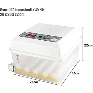 YaeCCC Egg Incubator, Automatic Egg Hatching Incubator Temperature Control for Hatching Chicken Duck Quail Bird Eggs (16 Eggs)