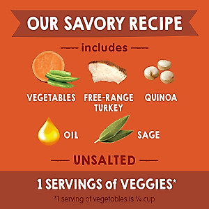 Happy Baby Organics Savory Blends Stage 3 Baby Food Puree, Free-Range Turkey, Harvest Vegetables & Quinoa Skillet, 3.5 Ounce (Pack of 16)