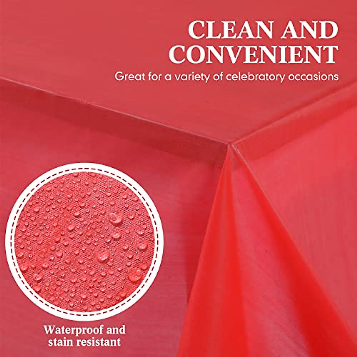 24 Pcs Red Disposable Plastic Tablecloth 54 x 108 Inch Christmas Party Supplies Rectangle Waterproof Table Covers for Indoor Outdoor Events Weddings Birthday Parties