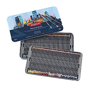 Derwent Colored Pencils, Procolour Pencils, Drawing, Art, Metal Tin, 72 Count (2302508)