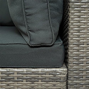 Simicase Outdoor Patio Furniture Sets, 7-Piece Patio Wicker Sofa, Cushions, Chairs, a Loveseat, a Table and a Storage Box
