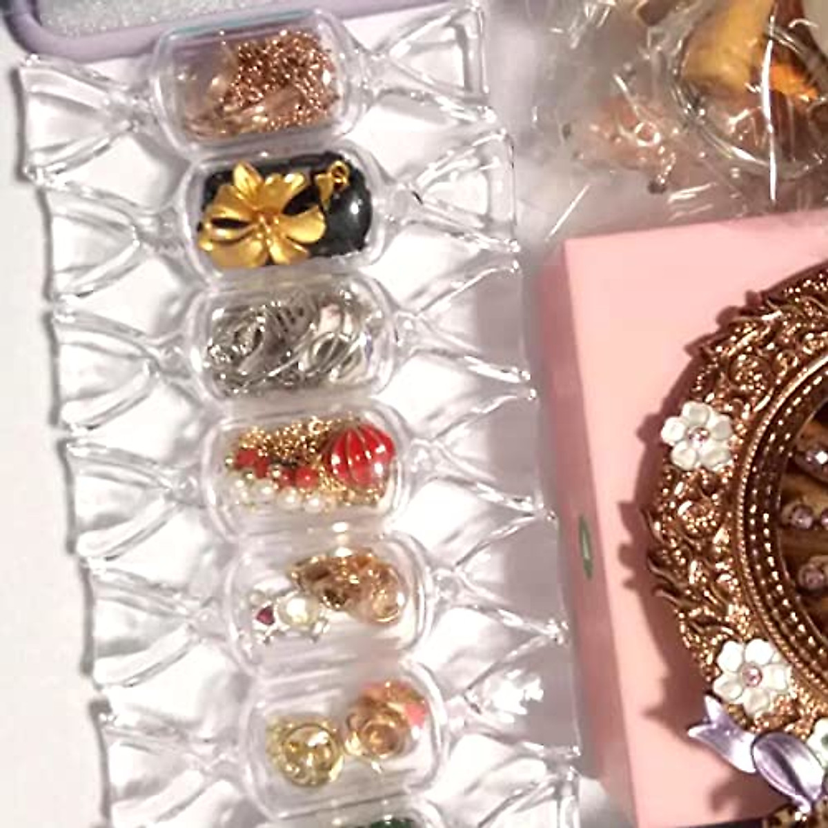 LapangZi 10 Pcs Candy Shaped Mini Box Transparent Jewelry Storage Containers Travel Plastic Containers Storage Case for Small Decorations Items