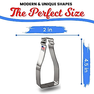 Foose Champagne Bottle Cookie Cutter 4.5 Inch –Tin Plated Steel Cookie Cutters – Champagne Bottle Cookie Mold