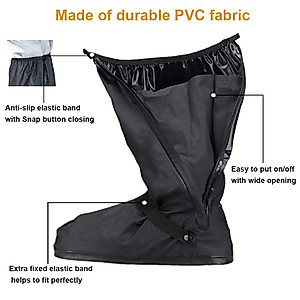 KRATARC Water-Resistant Shoes Covers Foldable Rain Boot Reflective Snow for Men Women Outdoor Cycling Walking Hiking (Black, M)